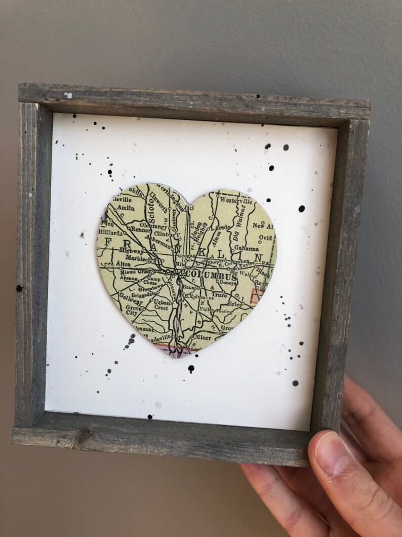 Columbus Heart Sign, Heart Map Sign, Columbus Ohio Gift, Columbus OH ...