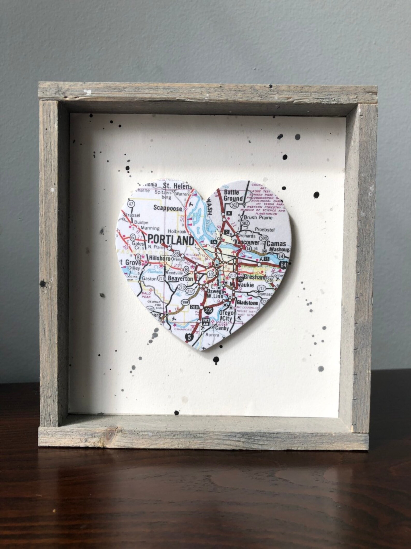 Portland Oregon Heart Sign Heart Map Sign Portland OR Sign - Etsy
