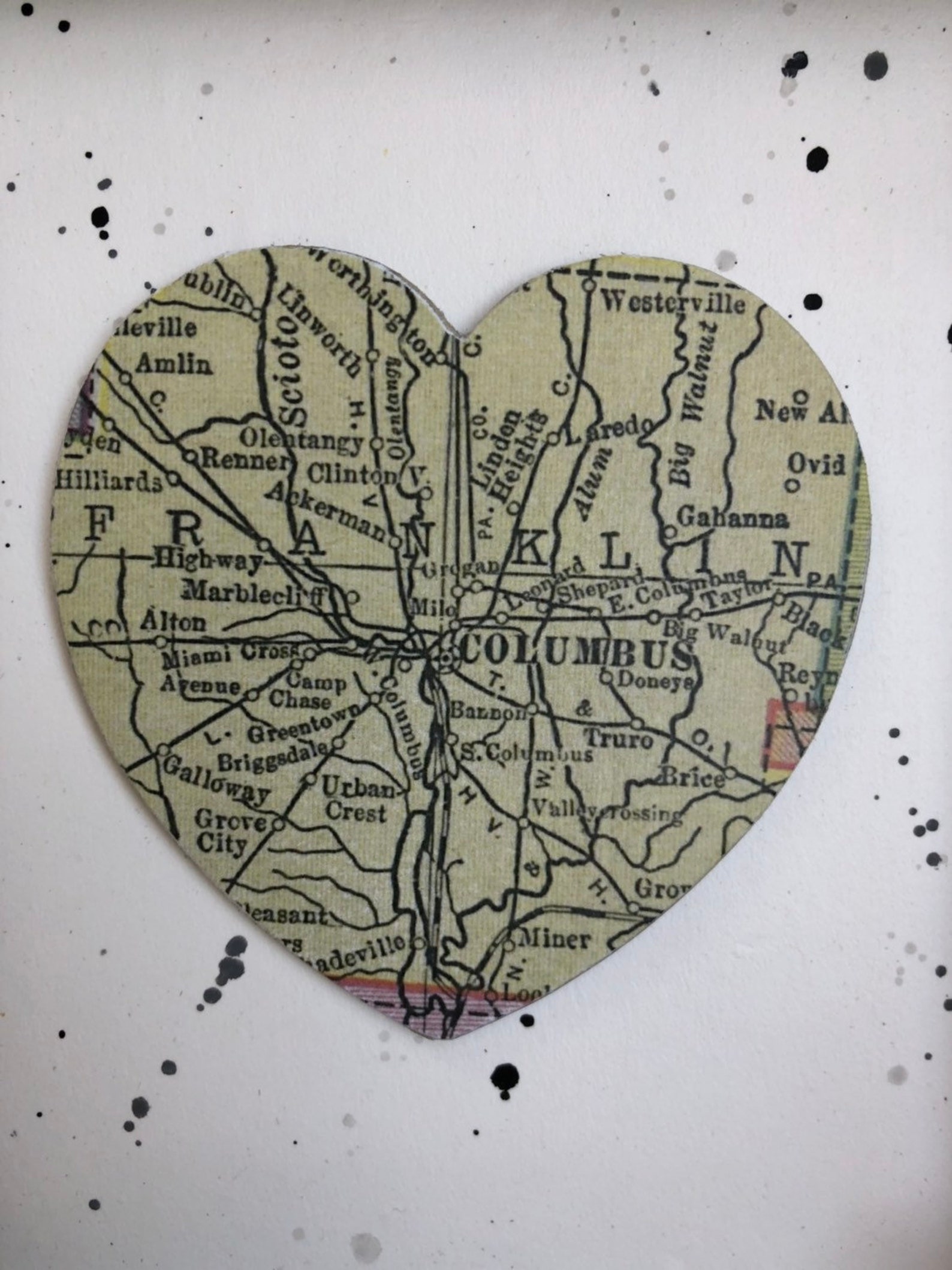 Columbus Heart Sign, Heart Map Sign, Columbus Ohio Gift, Columbus OH ...