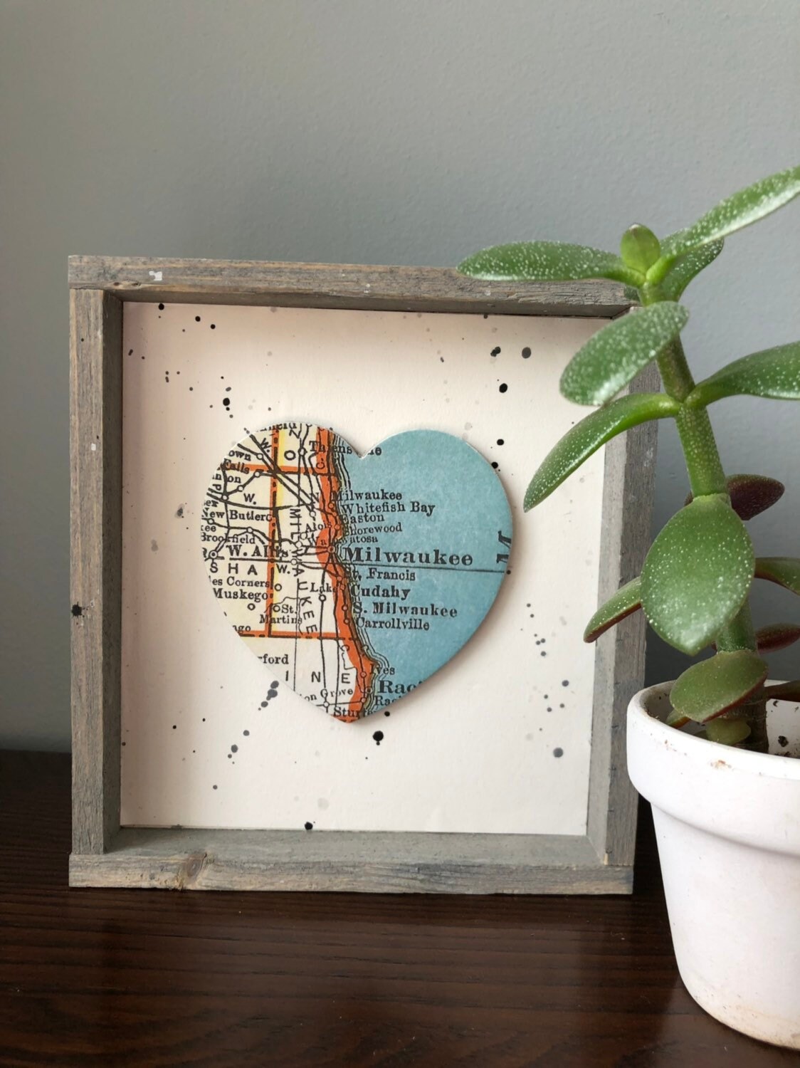 Milwaukee Heart Sign Heart Map Sign Milwaukee WI Milwaukee - Etsy