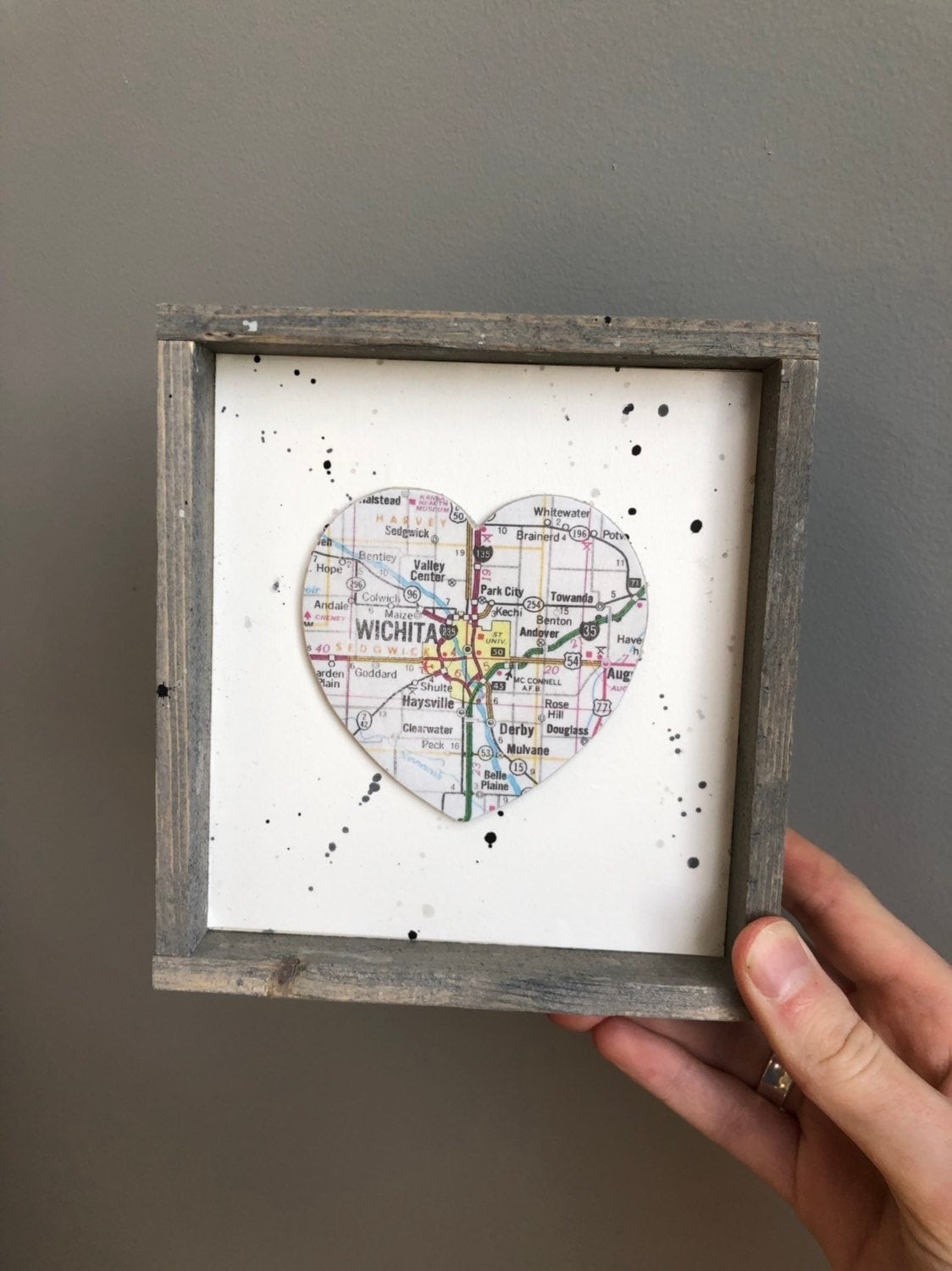 Wichita Heart Sign, Heart Map Sign, Wichita KS Sign, Wichita Gift ...