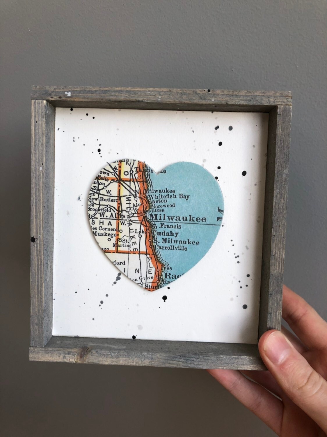 Milwaukee Heart Sign Heart Map Sign Milwaukee WI Milwaukee - Etsy