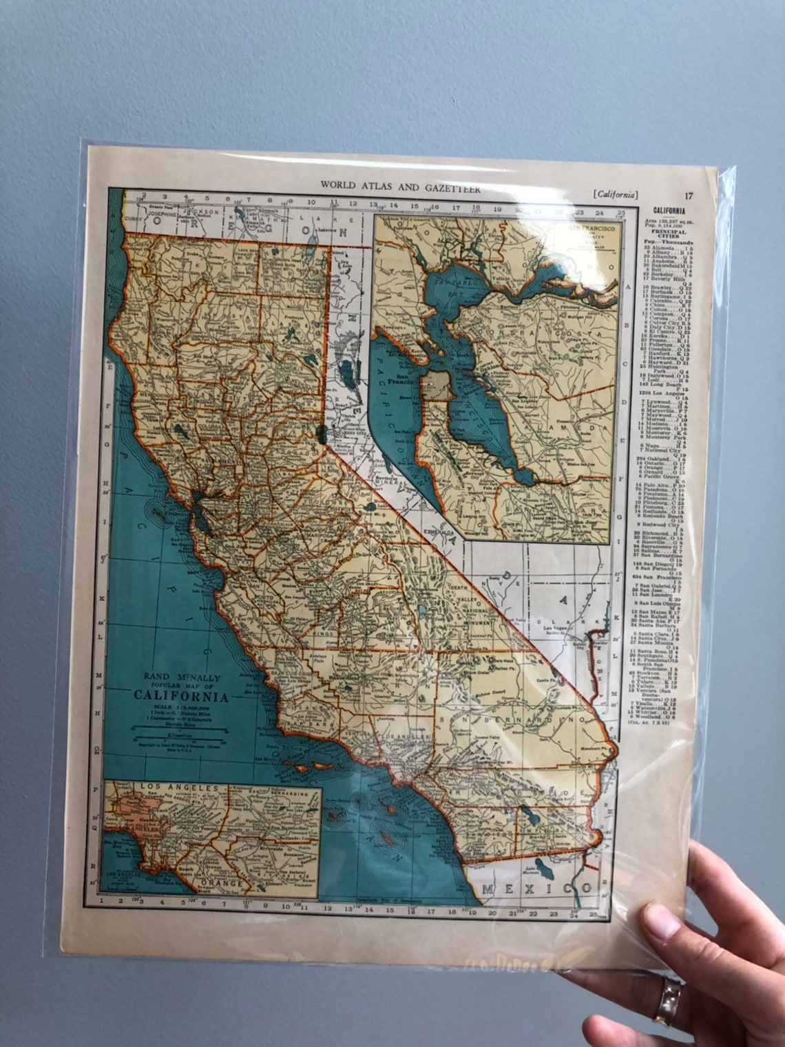 Vintage California and Colorado Map California Map Wall Art | Etsy