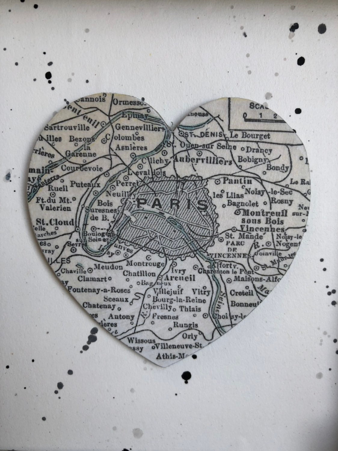 Paris Heart Sign Heart Map Sign Paris France Sign Paris - Etsy