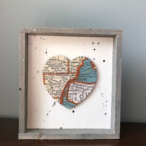 Detroit Heart Sign, Heart Map Sign, Detroit MI Sign, Detroit Michigan ...