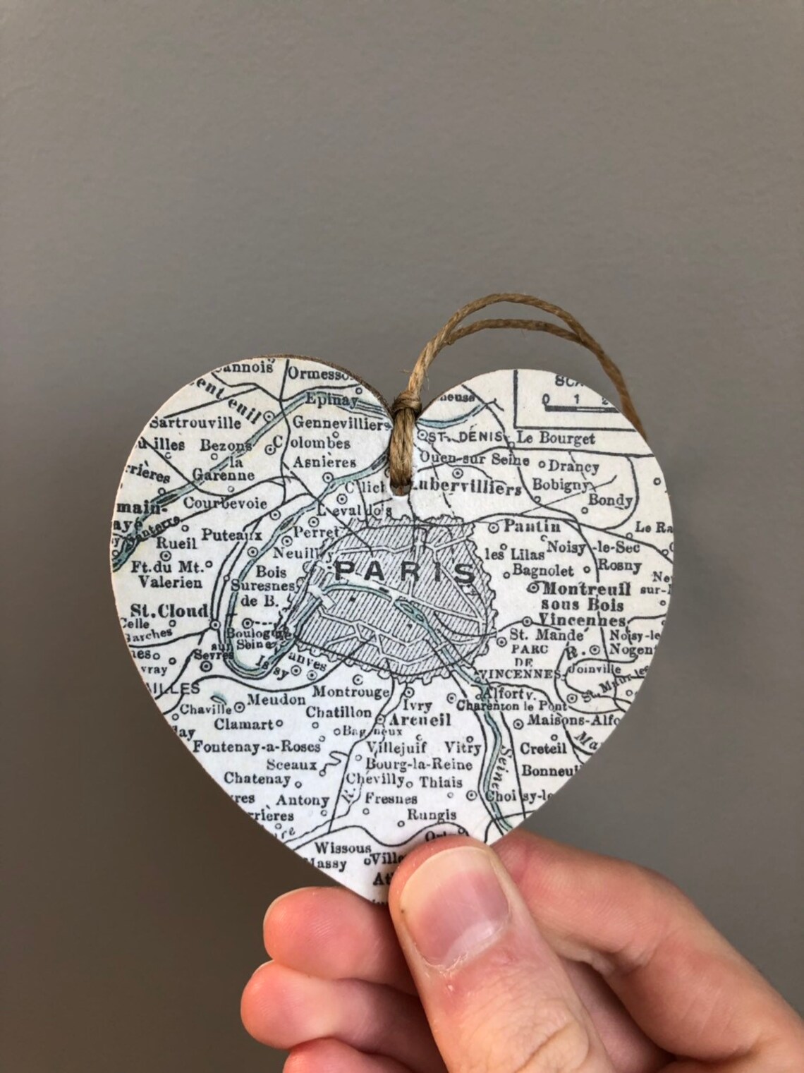 Paris Map Heart Ornament Paris France Ornament Paris Gift - Etsy