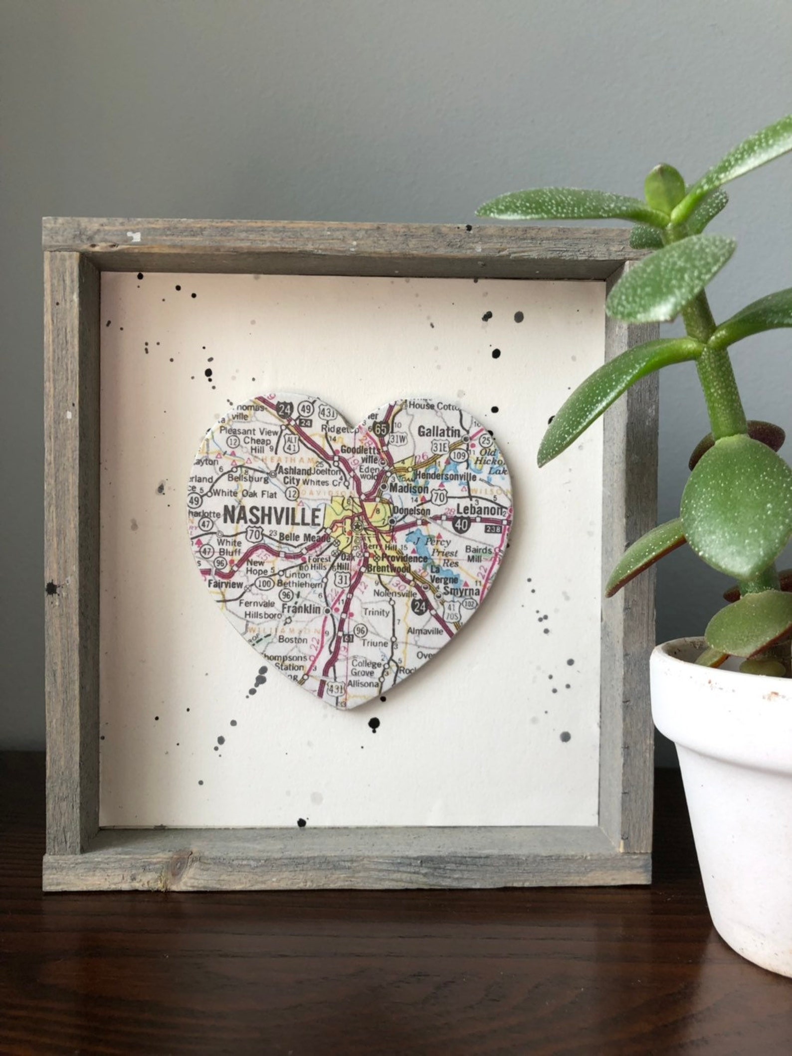 Nashville Heart Sign Heart Map Sign Nashville TN Sign - Etsy