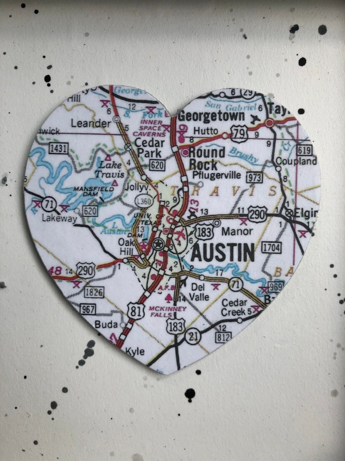 Austin Heart Sign, Heart Map Sign, Austin TX Sign, Austin Texas Gift ...