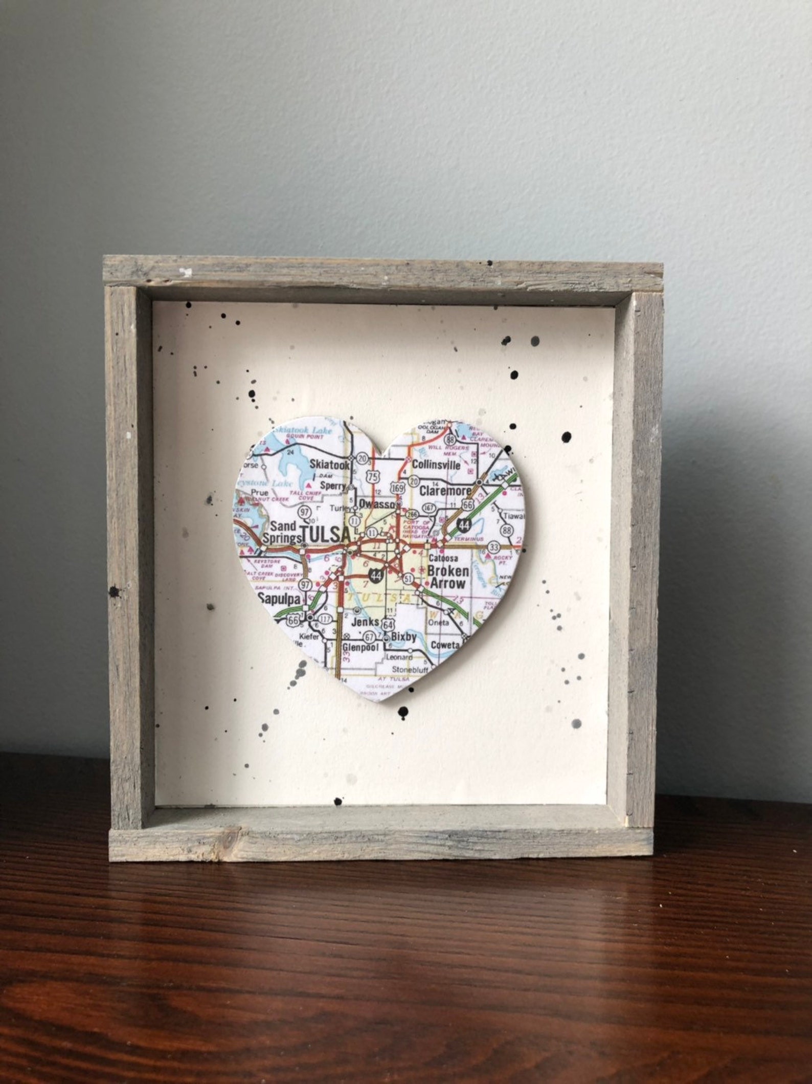 Tulsa Heart Sign Heart Map Sign Tulsa Oklahoma Sign Tulsa | Etsy