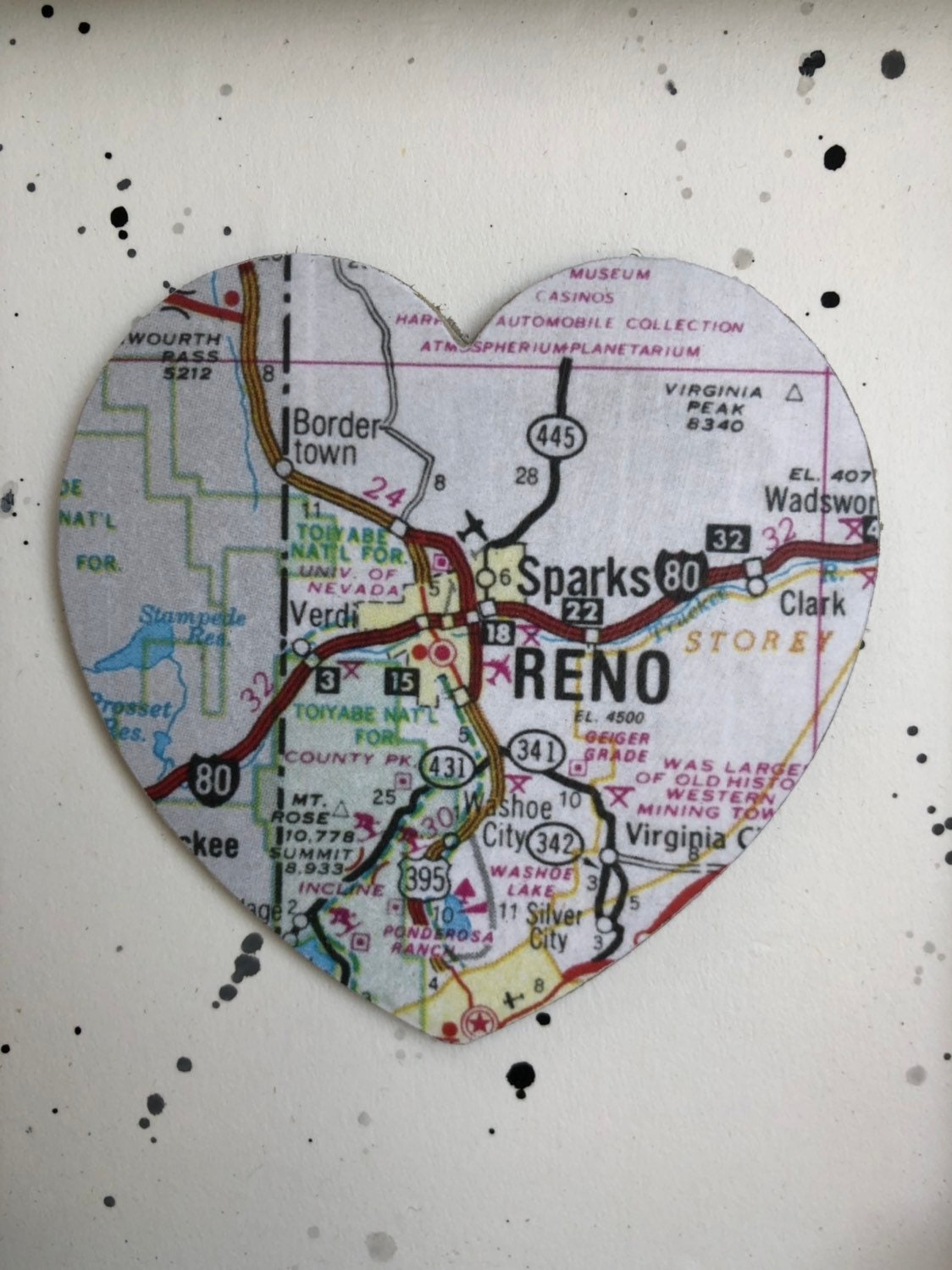 Reno Heart Sign Heart Map Sign Reno Nevada Gift Reno Nevada - Etsy