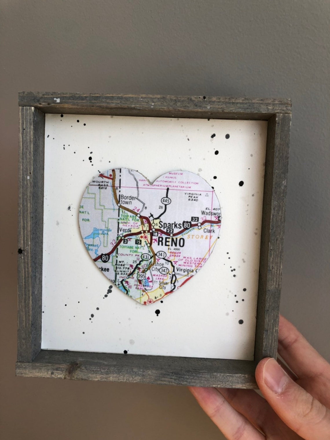 Reno Heart Sign Heart Map Sign Reno Nevada Gift Reno Nevada - Etsy