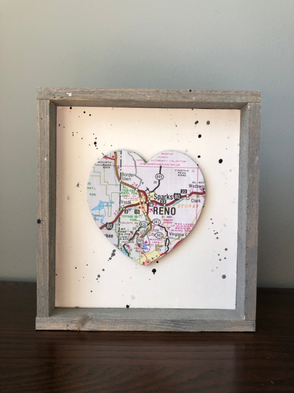 Reno Heart Sign Heart Map Sign Reno Nevada Gift Reno Nevada - Etsy