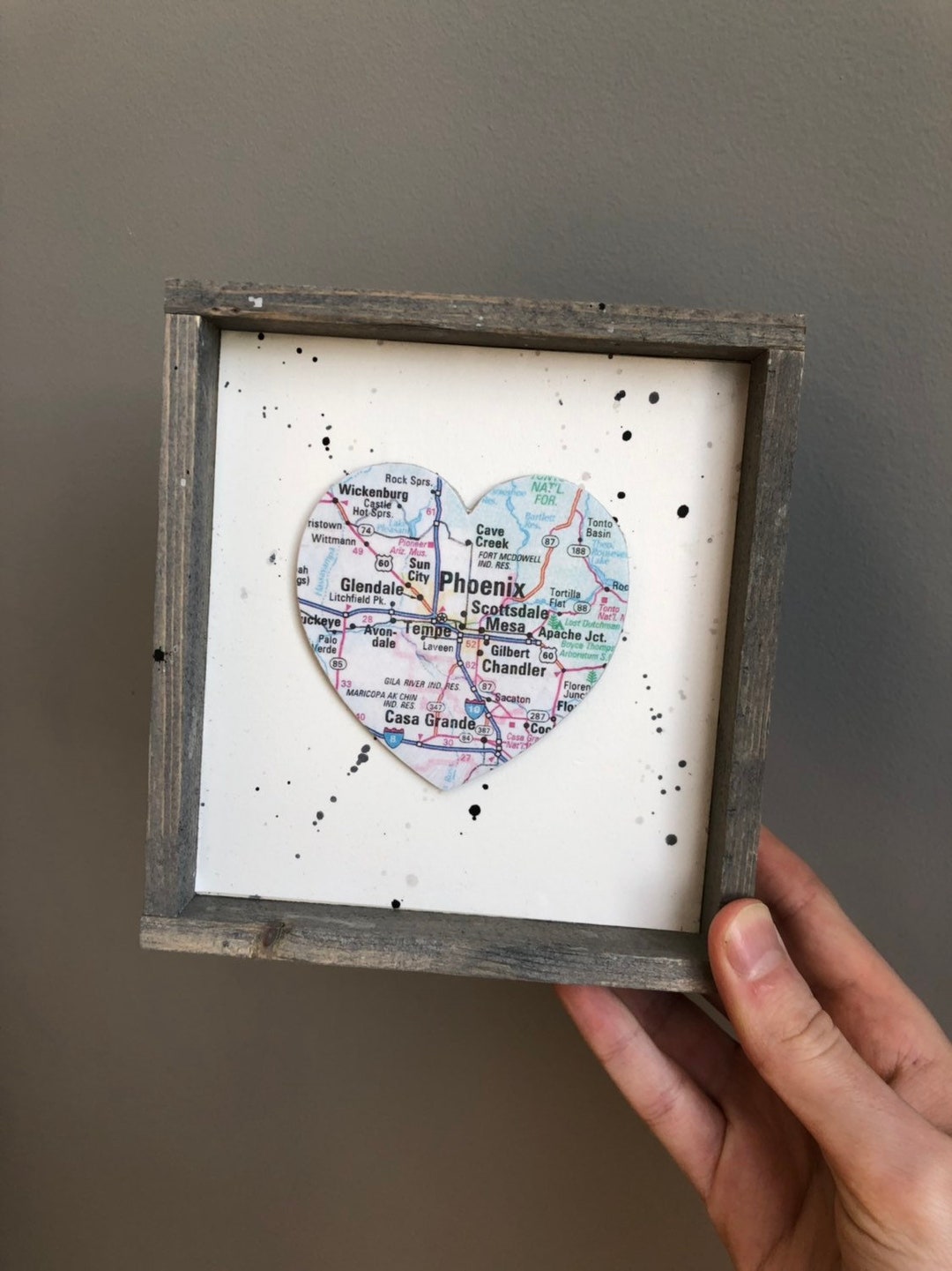 Phoenix Heart Sign, Heart Map Sign, Phoenix AZ Sign, Phoenix AZ Gift ...