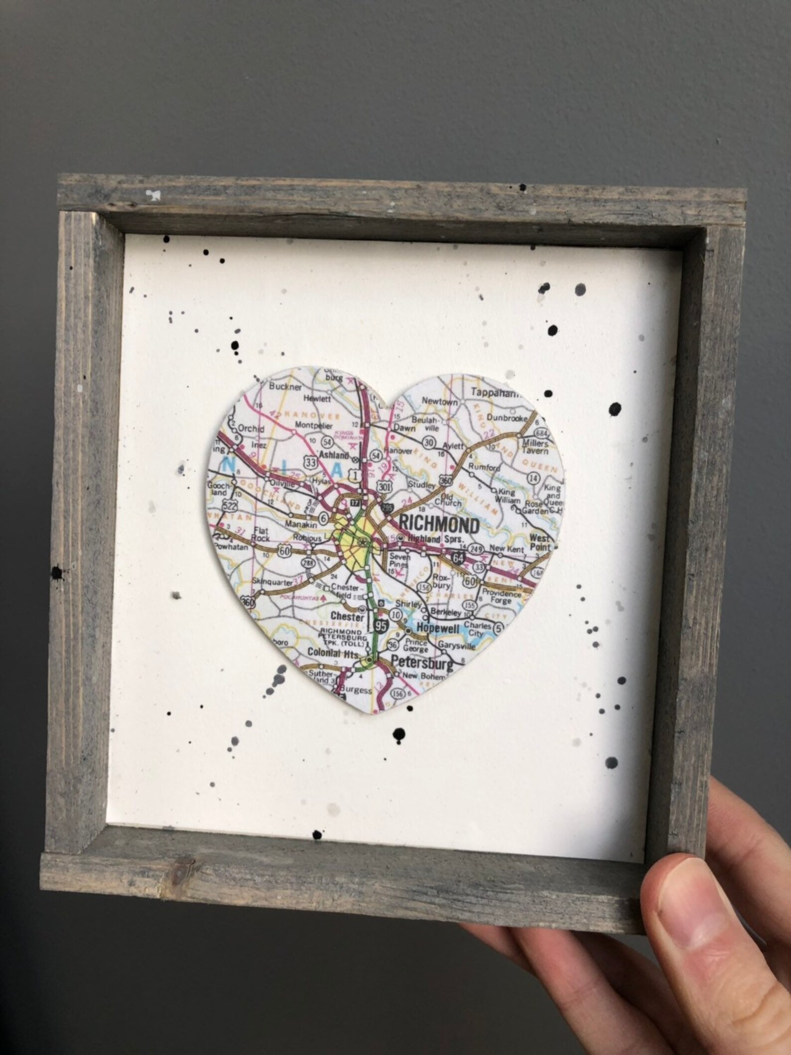 Richmond Heart Sign Heart Map Sign Richmond Virginia Sign - Etsy