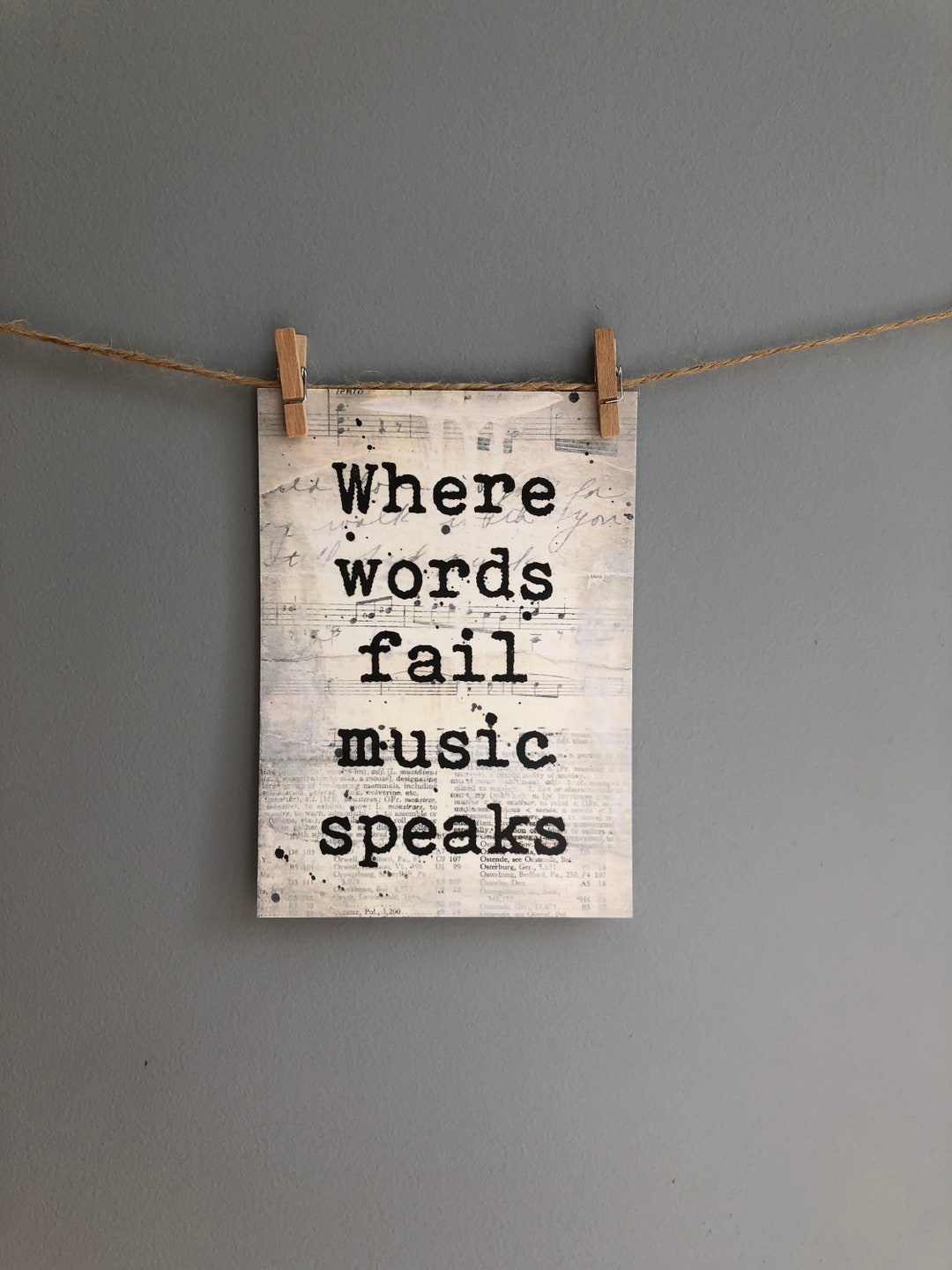 Where Words Fail Music Speaks Art Print, Music Speaks Print, Music Gift ...