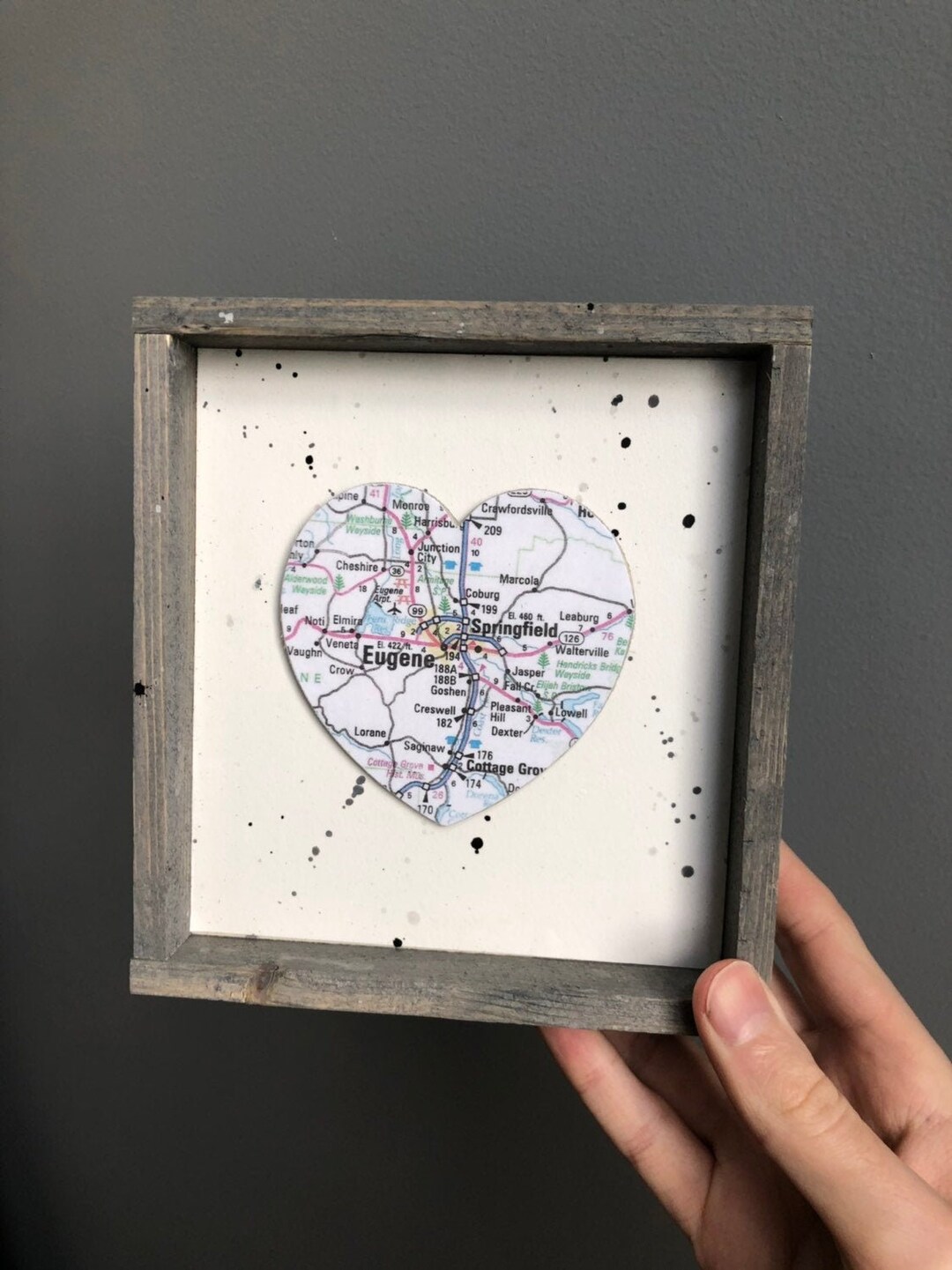 Eugene Heart Sign, Heart Map Sign, Eugene Oregon Sign, Eugene OR Gift ...
