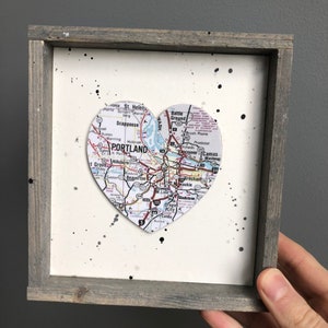 Portland Oregon Heart Sign, Heart Map Sign, Portland OR Sign, Portland ...