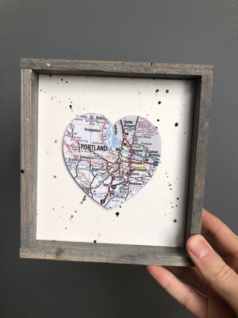 Portland Oregon Heart Sign Heart Map Sign Portland OR Sign - Etsy