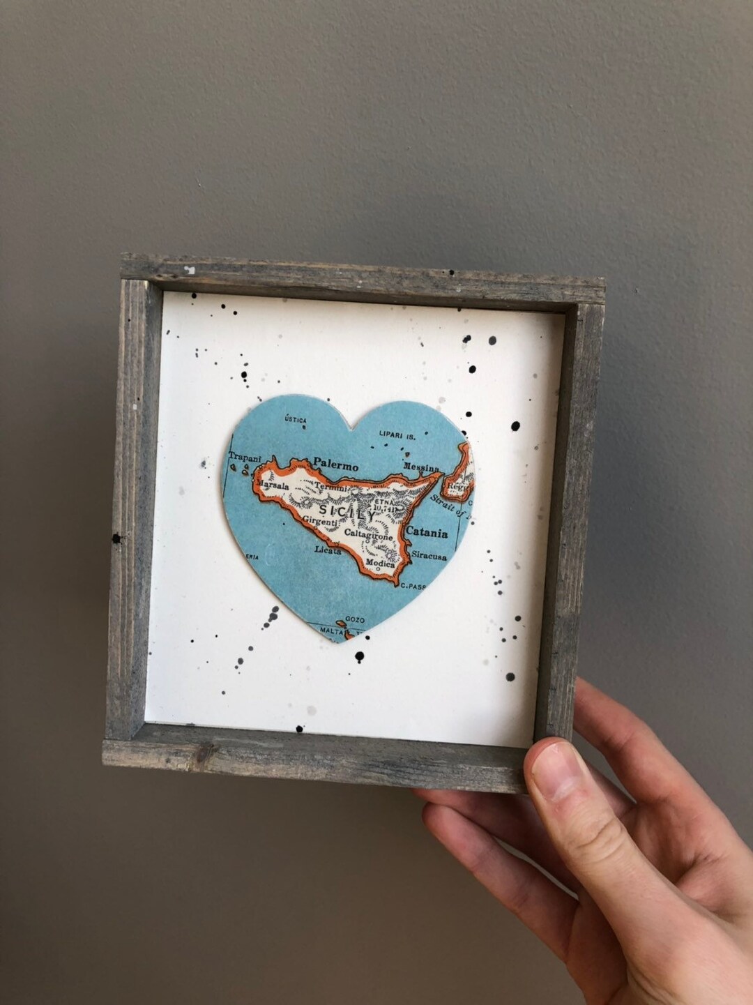 Sicily Heart Sign, Heart Map Sign, Sicily Italy Sign, Sicily Gift ...