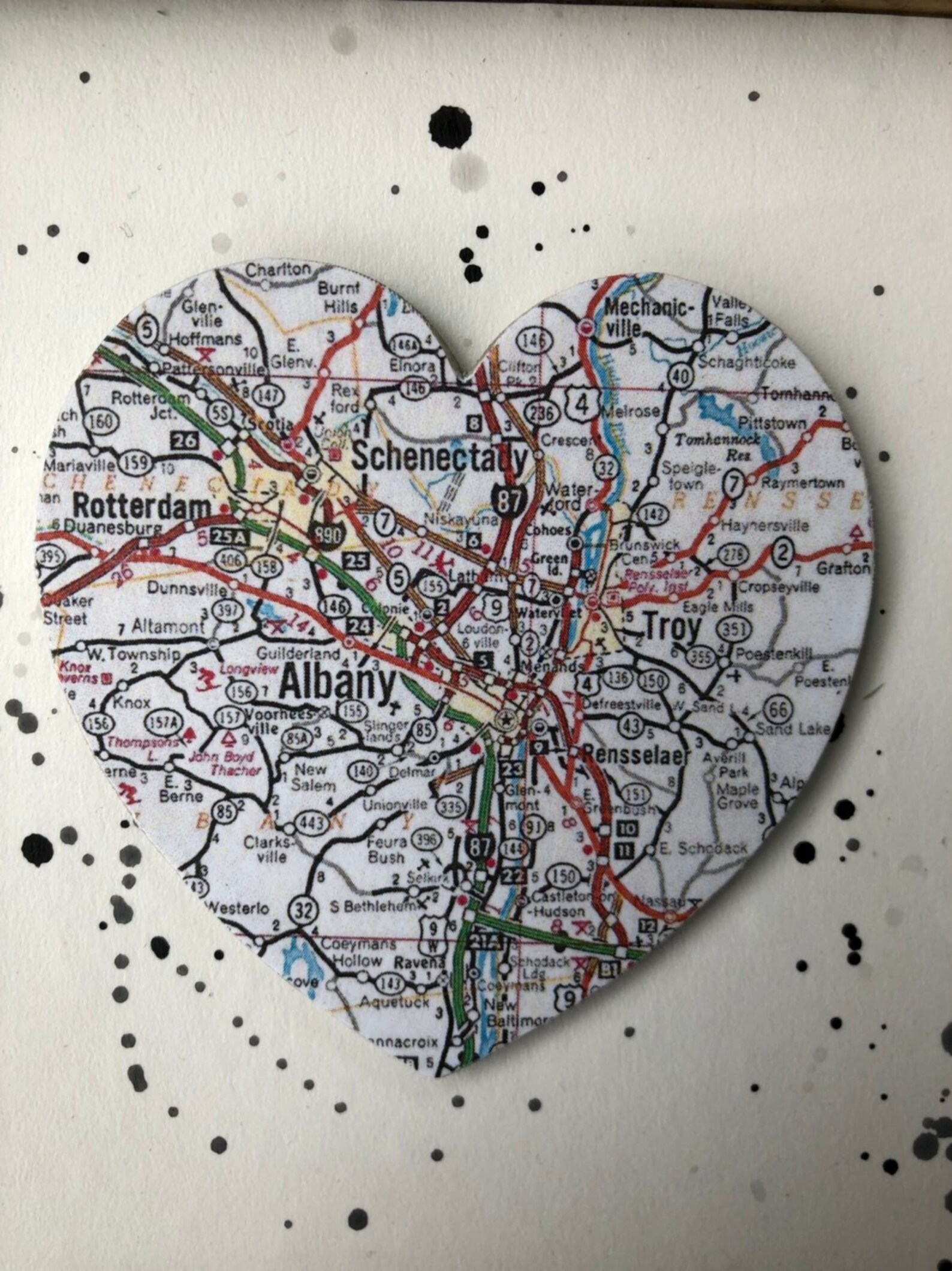 Albany Heart Sign Heart Map Sign Albany NY Gift Albany New - Etsy