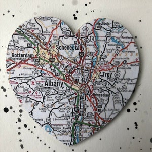 Albany Heart Sign, Heart Map Sign, Albany NY Gift, Albany New York Map ...