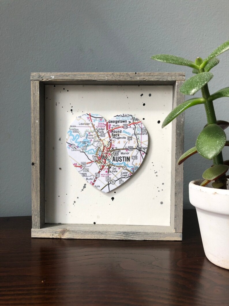 Austin Heart Sign, Heart Map Sign, Austin TX Sign, Austin Texas Gift ...