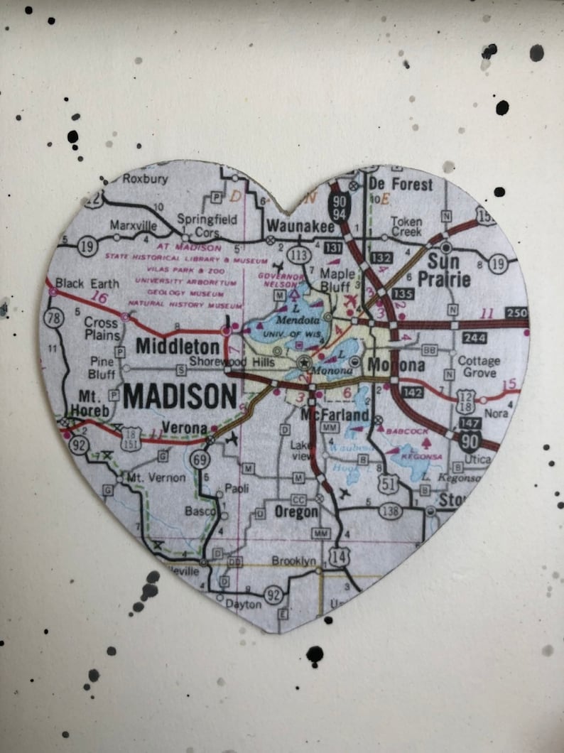 Madison Heart Sign, Heart Map Sign, Madison Gift, Madison WI Map ...