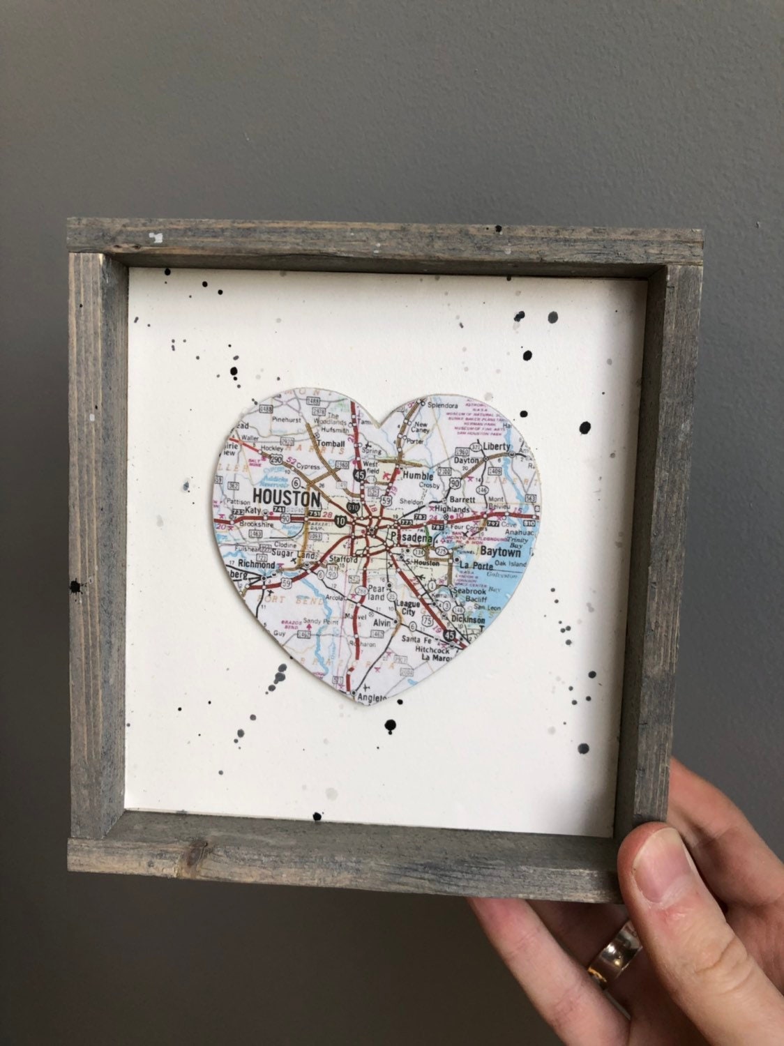 Houston Heart Sign, Heart Map Sign, Houston TX Sign, Houston Texas Gift ...