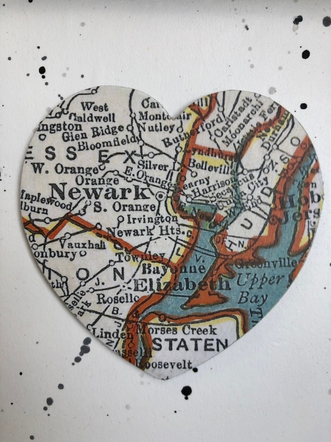 Newark Heart Sign Heart Map Sign Newark NJ Sign Newark NJ - Etsy