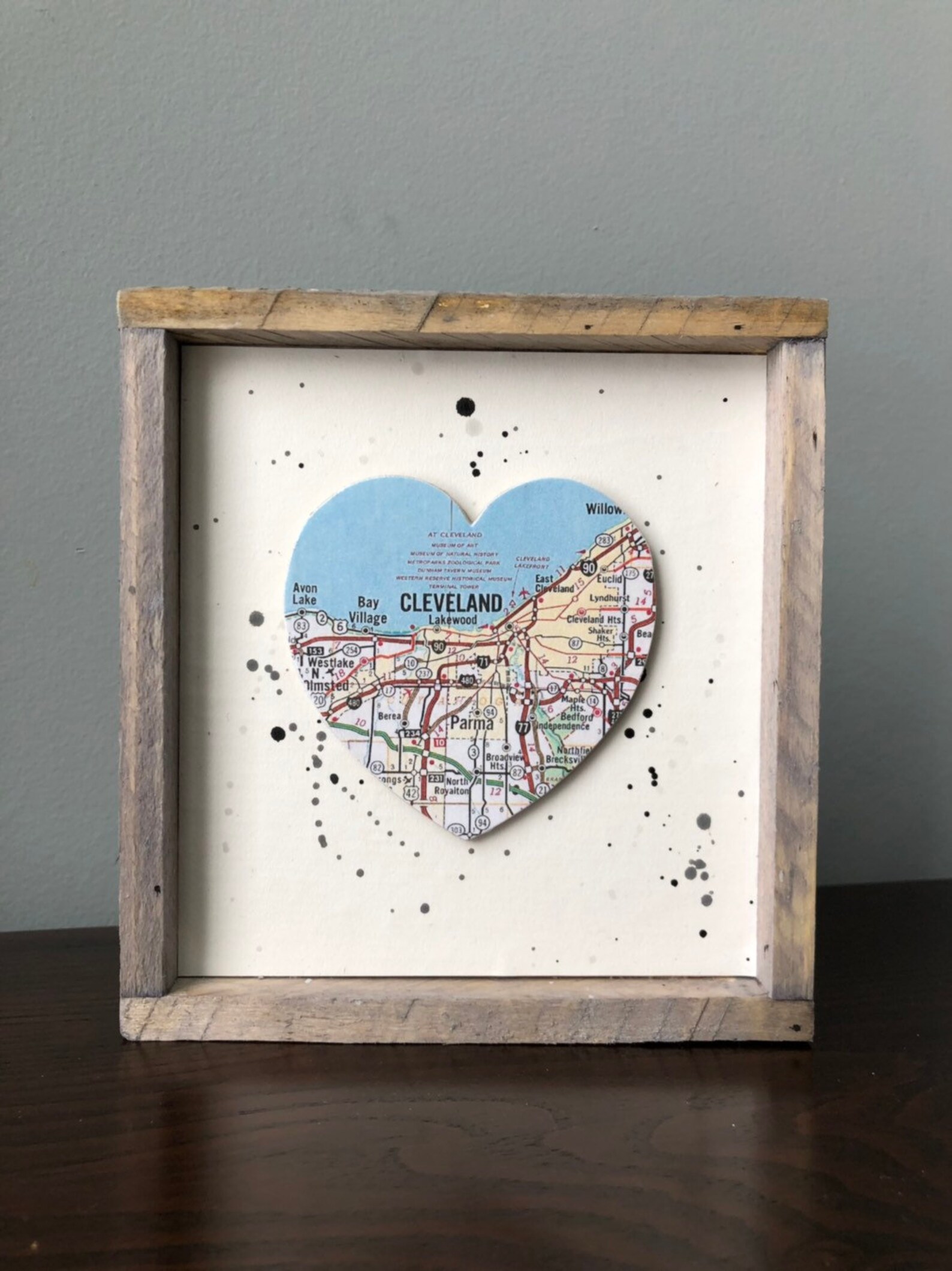 Cleveland Heart Sign Heart Map Sign Cleveland Ohio Gift | Etsy