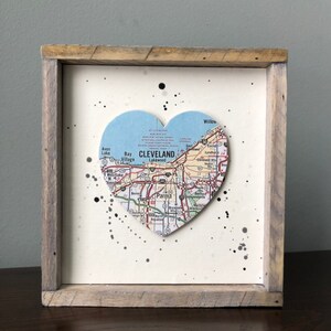 Cleveland Heart Sign, Heart Map Sign, Cleveland Ohio Gift, Cleveland OH ...