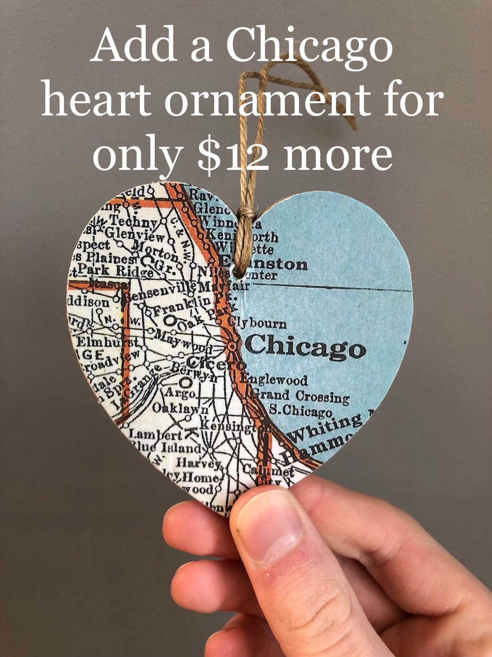 Chicago Heart Sign Heart Map Sign Chicago IL Sign Chicago | Etsy