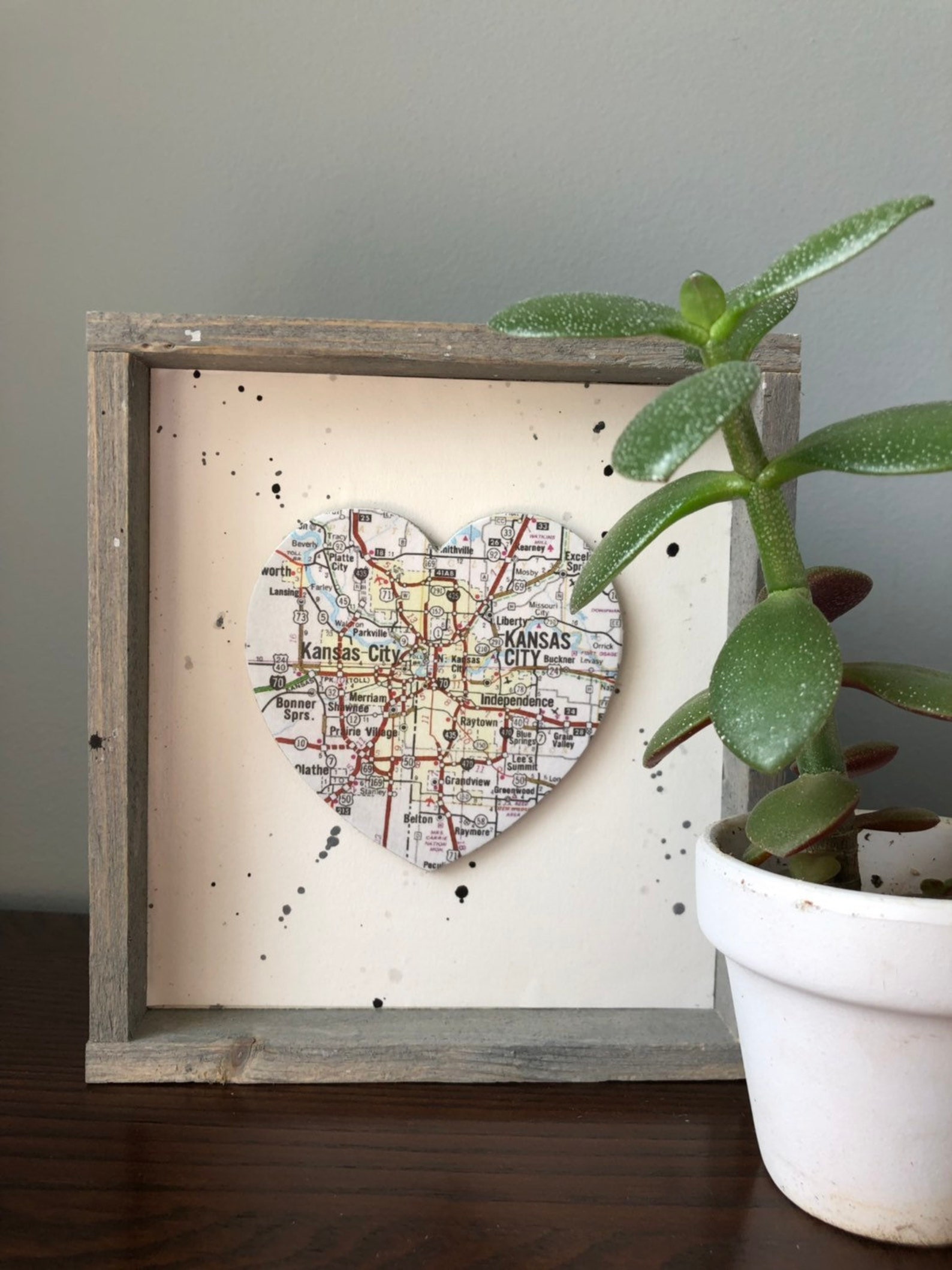 Kansas City Heart Sign, Heart Map Sign, Kansas City MO Gift, Kansas ...