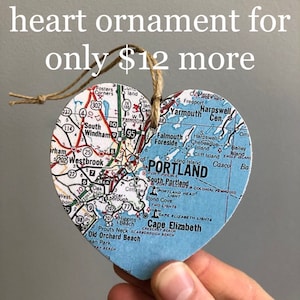 Portland Heart Sign, Heart Map Sign, Portland ME Sign, Portland Maine ...