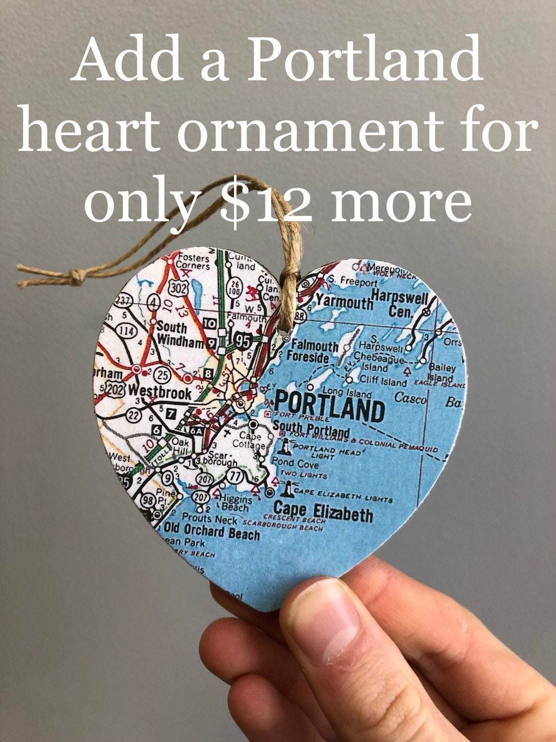 Portland Heart Sign, Heart Map Sign, Portland ME Sign, Portland Maine ...