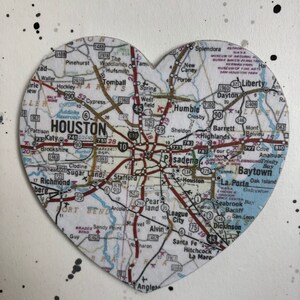 Houston Heart Sign, Heart Map Sign, Houston TX Sign, Houston Texas Gift ...
