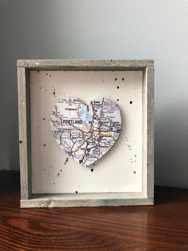Portland Oregon Heart Sign Heart Map Sign Portland OR Sign - Etsy