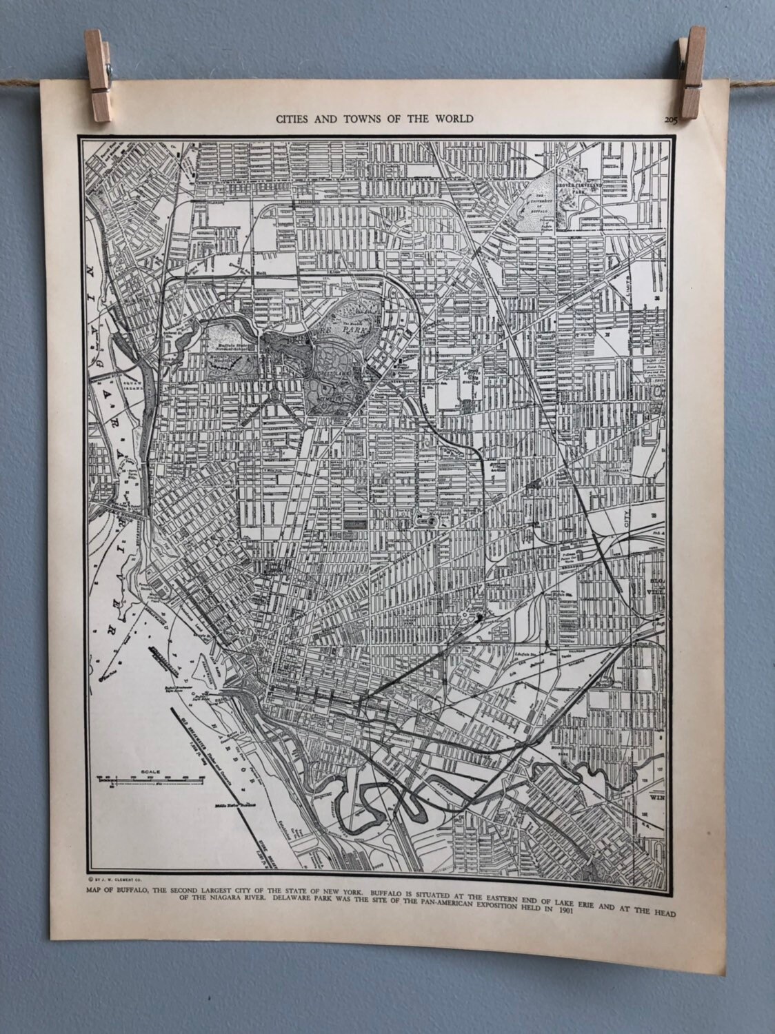 Vintage Buffalo Map Buffalo NY Map Wall Art Buffalo NY Gift | Etsy
