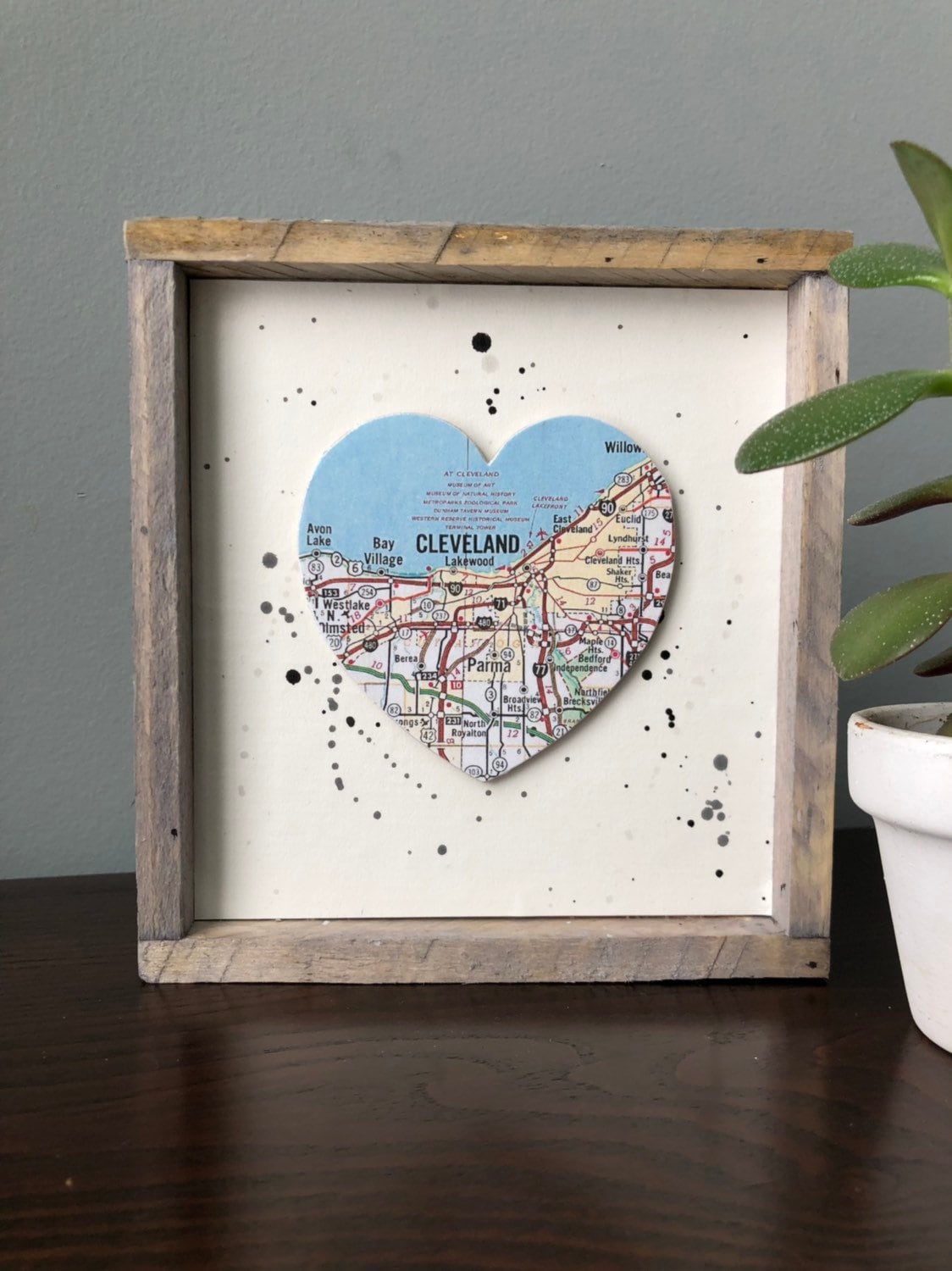 Cleveland Heart Sign Heart Map Sign Cleveland Ohio Gift - Etsy