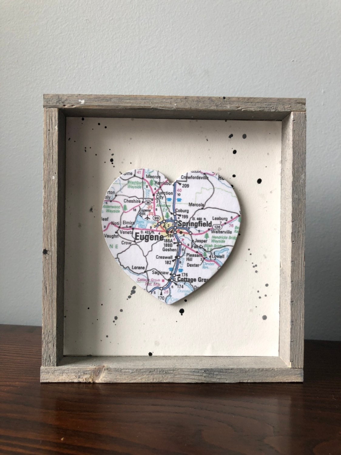 Eugene Heart Sign Heart Map Sign Eugene Oregon Sign Eugene | Etsy