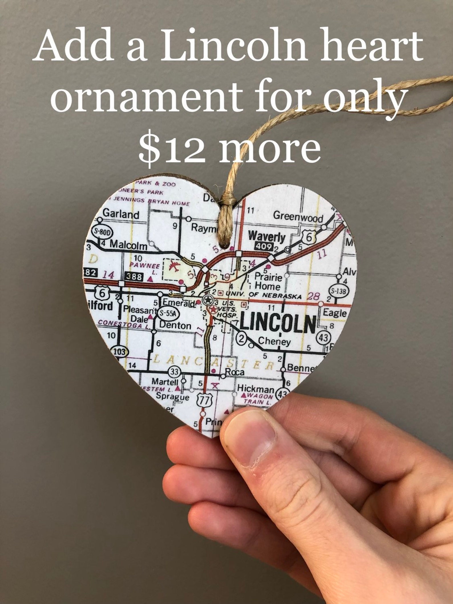 Lincoln Heart Sign Heart Map Sign Lincoln NE Sign Lincoln - Etsy