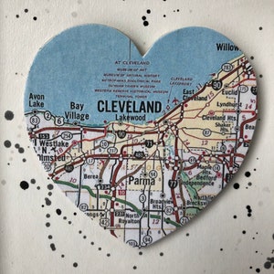 Cleveland Heart Sign, Heart Map Sign, Cleveland Ohio Gift, Cleveland OH ...