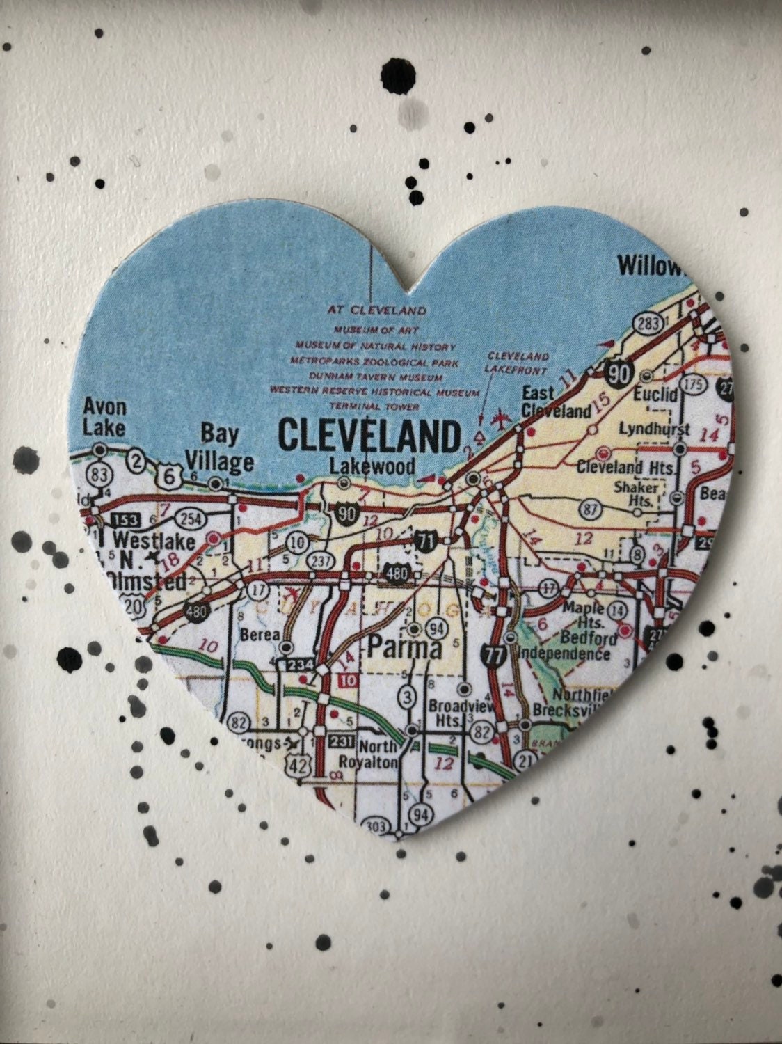 Cleveland Heart Sign Heart Map Sign Cleveland Ohio Gift - Etsy