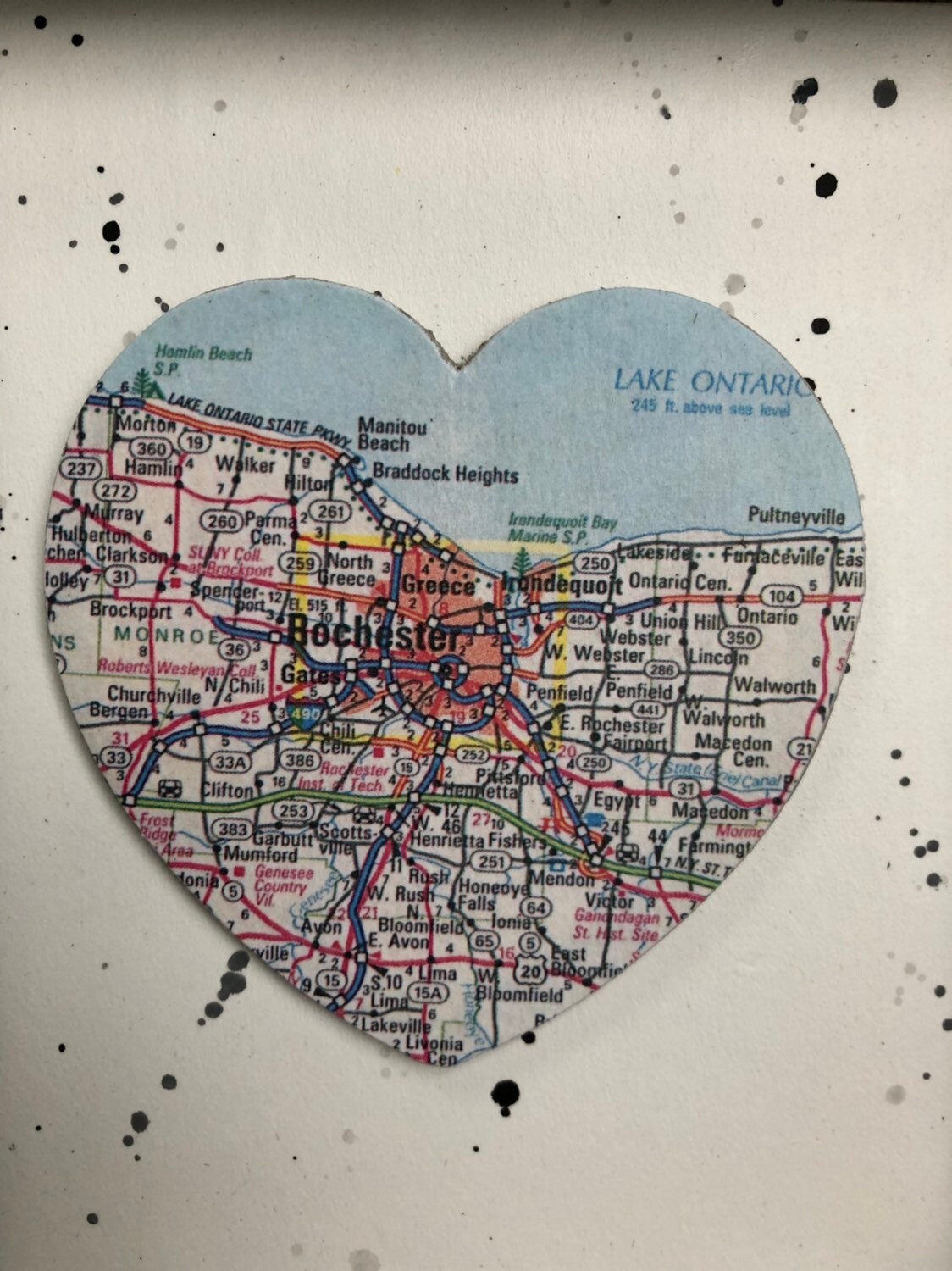 Rochester Heart Sign Heart Map Sign Rochester NY Sign | Etsy