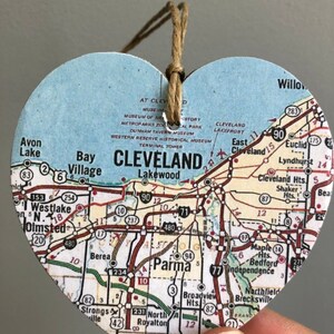 Cleveland Map Heart Ornament, Cleveland Ohio Ornament, Cleveland Ohio ...