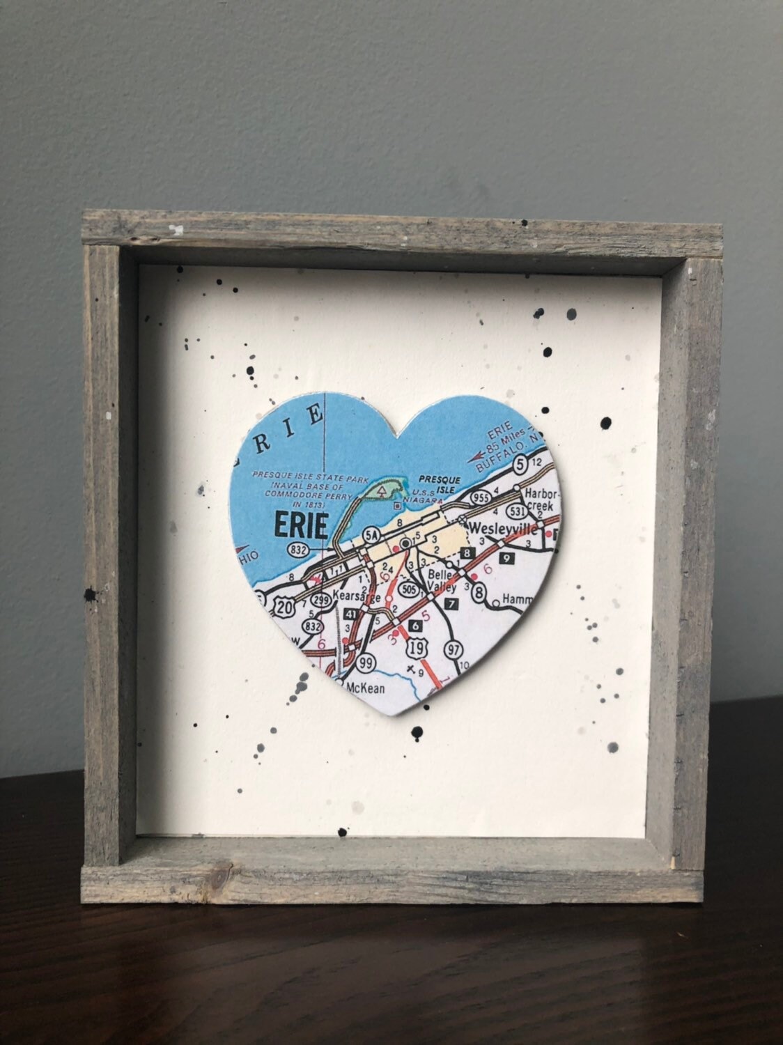 Erie Heart Sign Heart Map Sign Erie PA Sign Erie PA Gift | Etsy