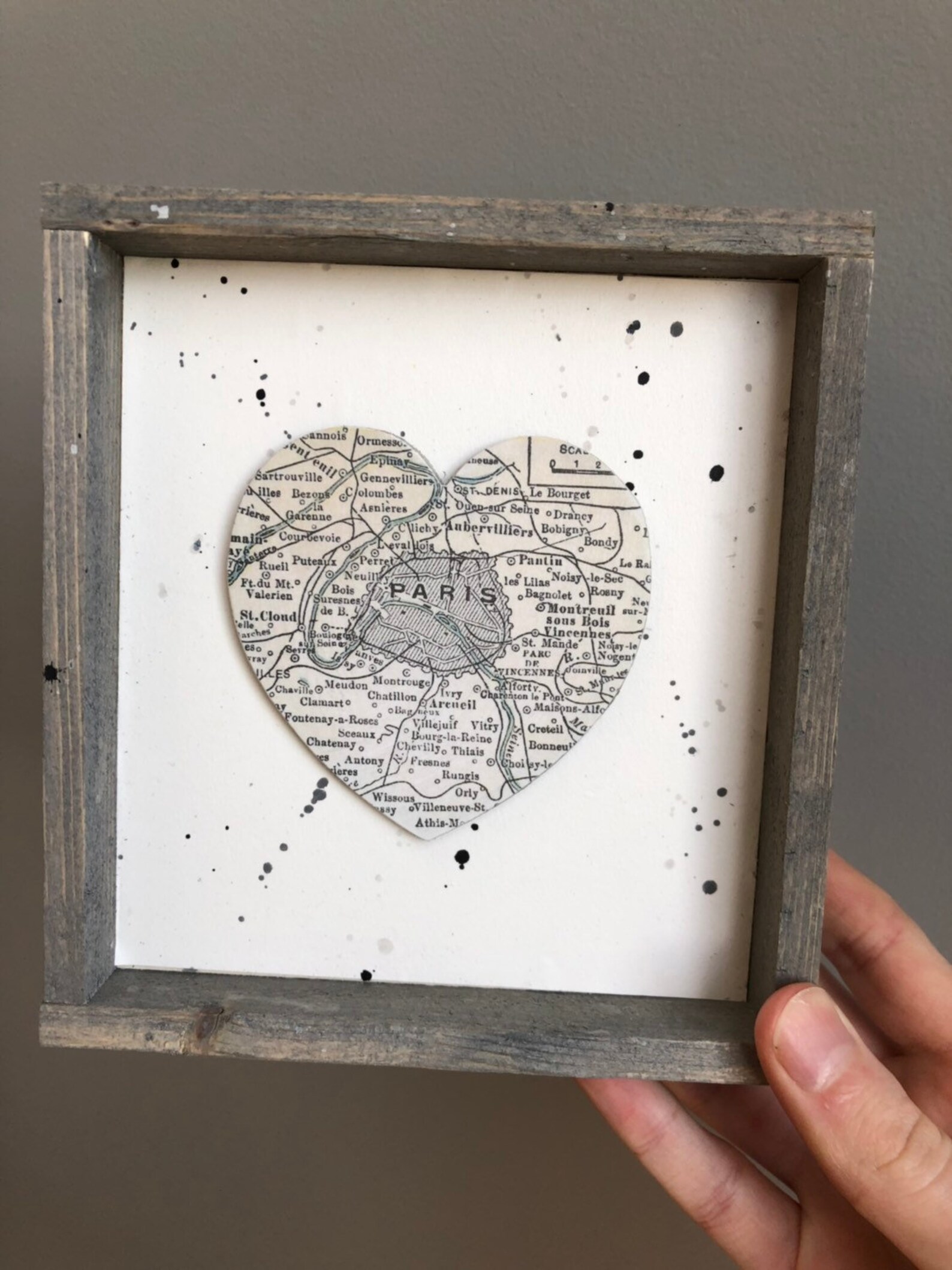 Paris Heart Sign Heart Map Sign Paris France Sign Paris - Etsy