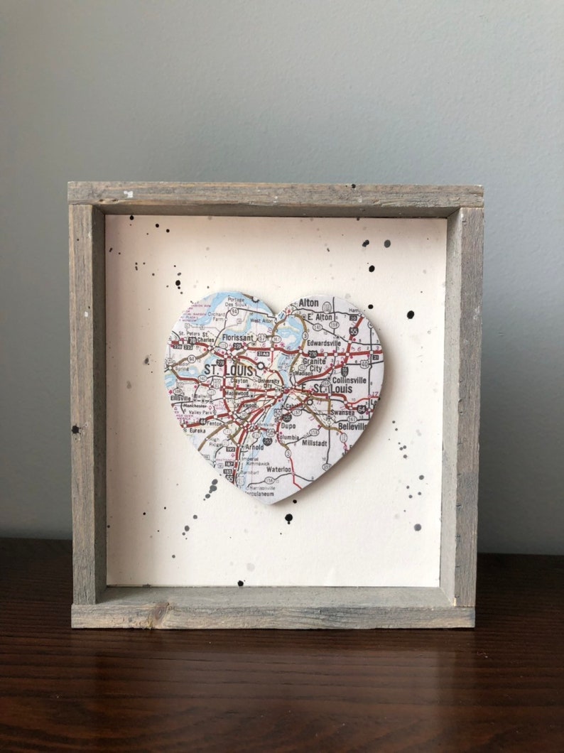 St Louis Heart Sign, Heart Map Sign, St Louis MO Sign, St Louis Mao ...