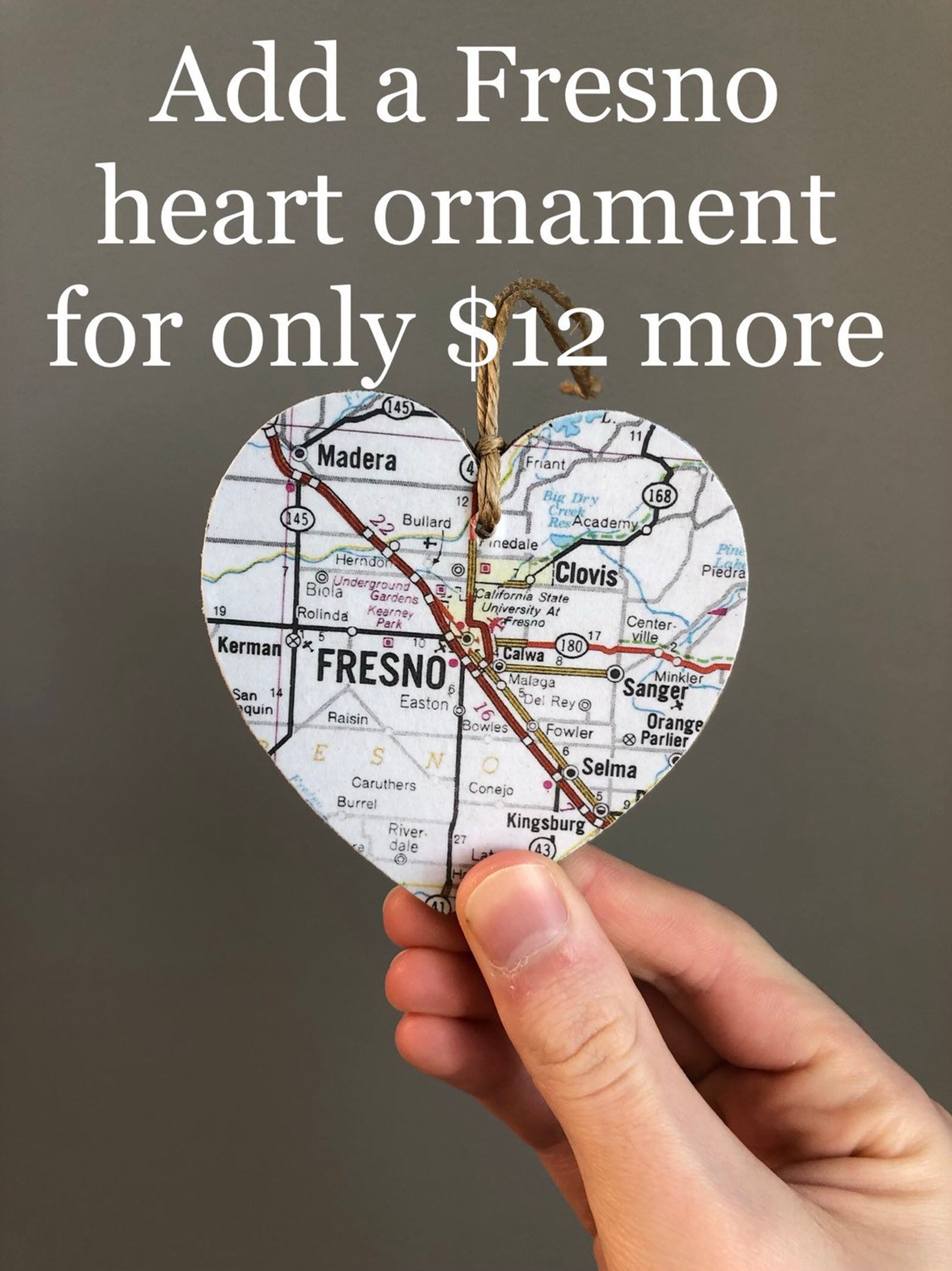 Fresno Heart Sign Heart Map Sign Fresno CA Sign Fresno CA - Etsy