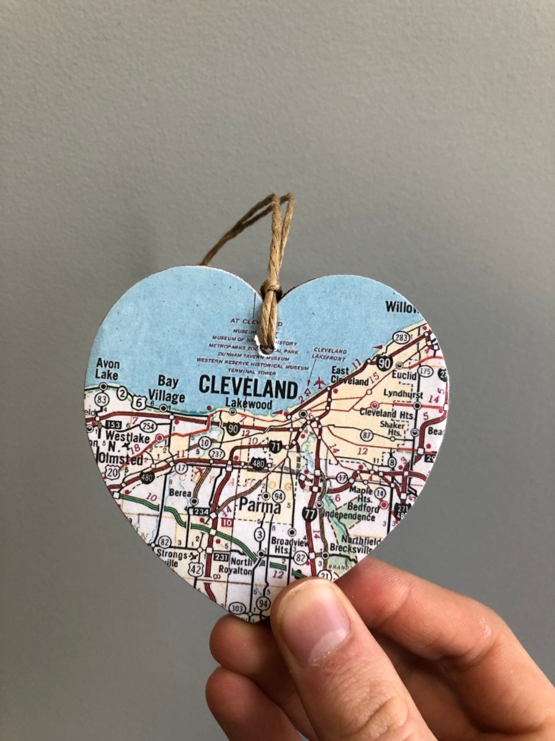 Cleveland Map Heart Ornament Cleveland Ohio Ornament | Etsy
